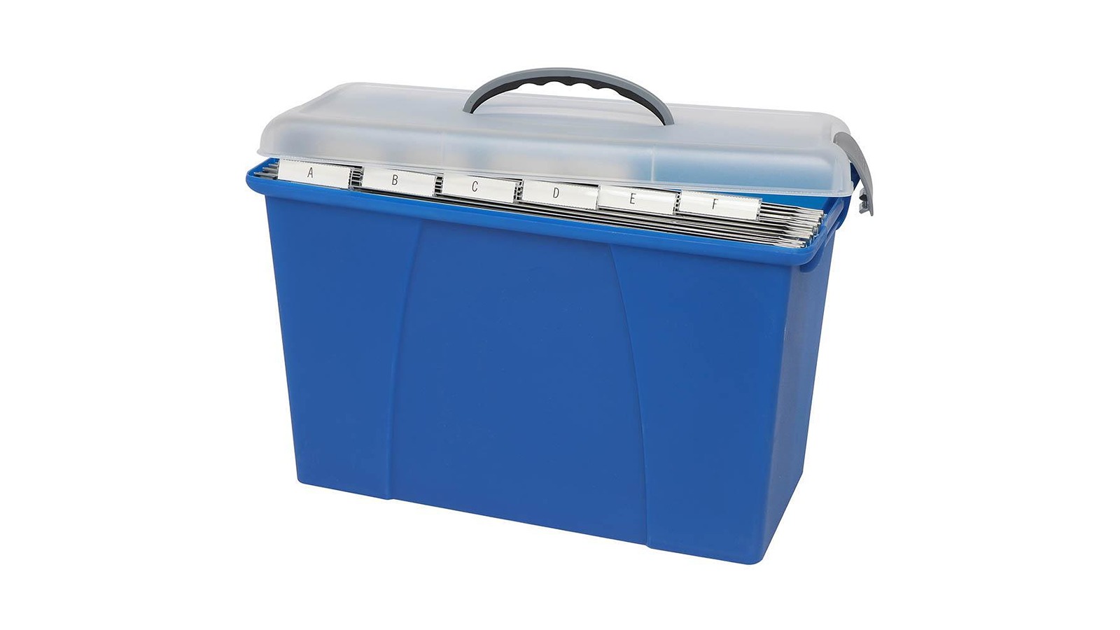 Crystalfile Clear Lid and Blue Base Carry Case | Harvey Norman