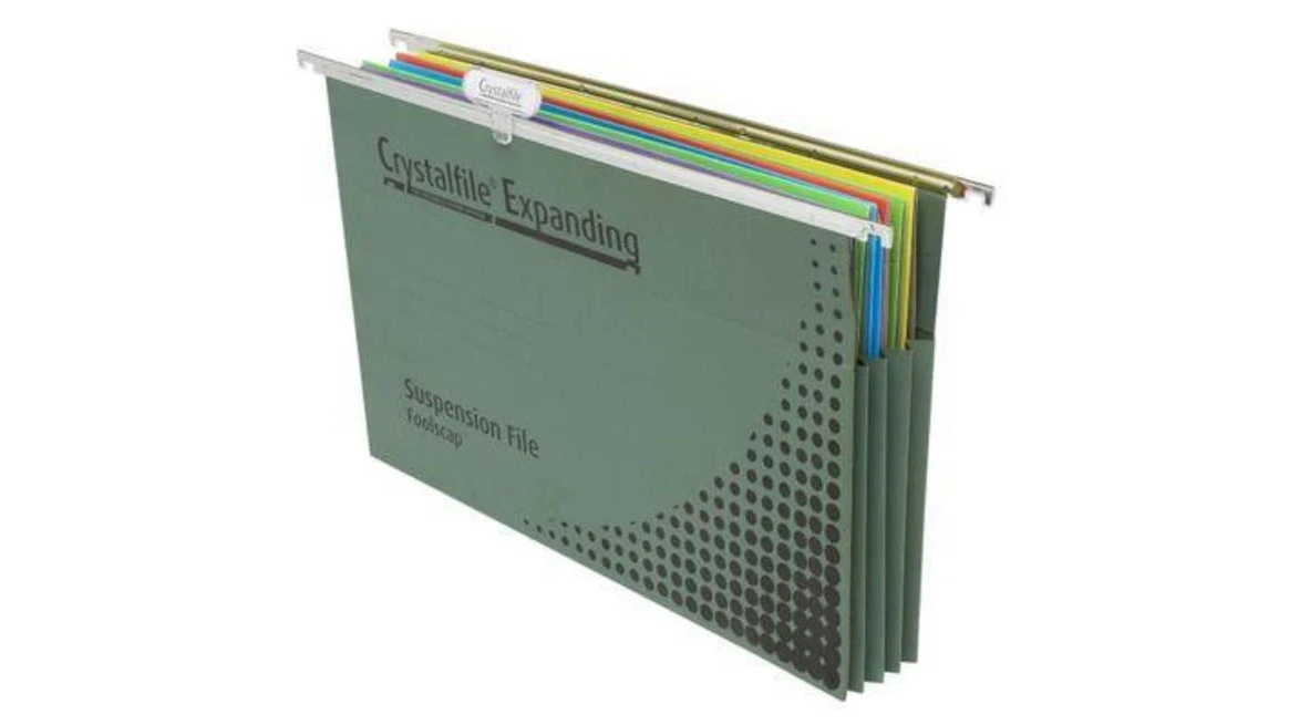 Crystalfile Pack of 10 Expanding Complete Foolscap Suspension File ...