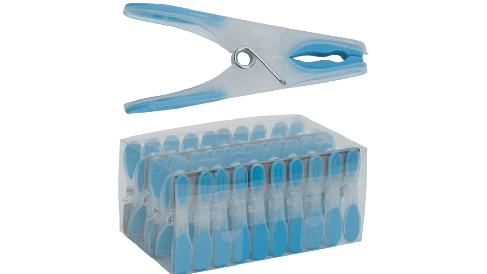 Compass Pack of 40 Premium Laundry Clothes Pegs Rubber Grip Hanger ...