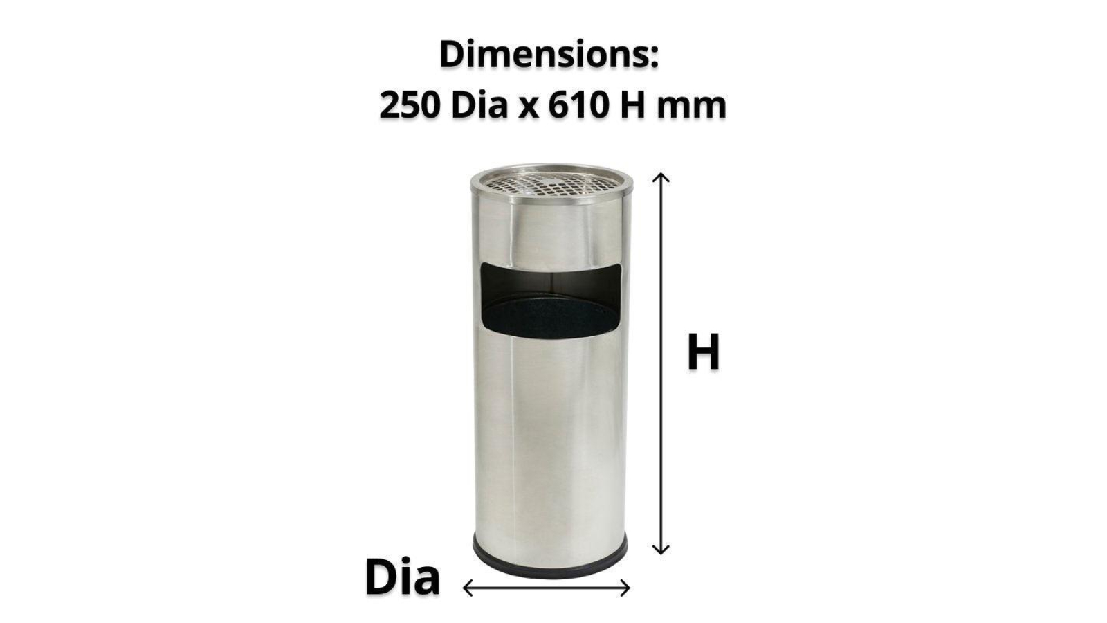 Compass Stainless Steel Lobby Bin with Ashtray - 10L | Harvey Norman