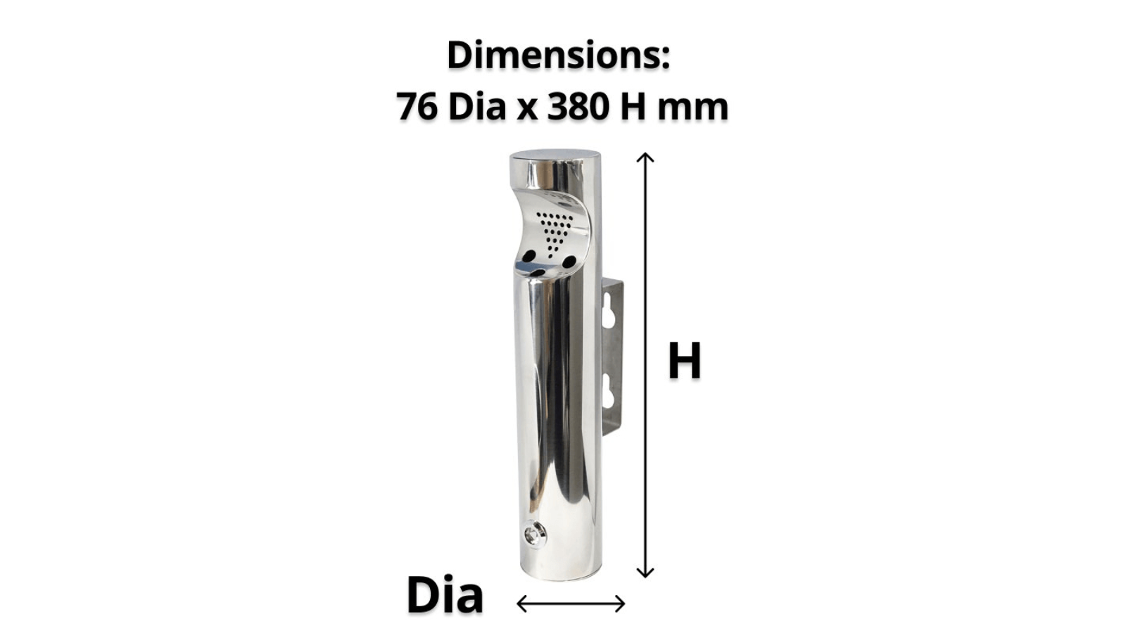 Compass Stainless Steel Wall Mounted Cylindrical Ashtray Bin | Harvey ...