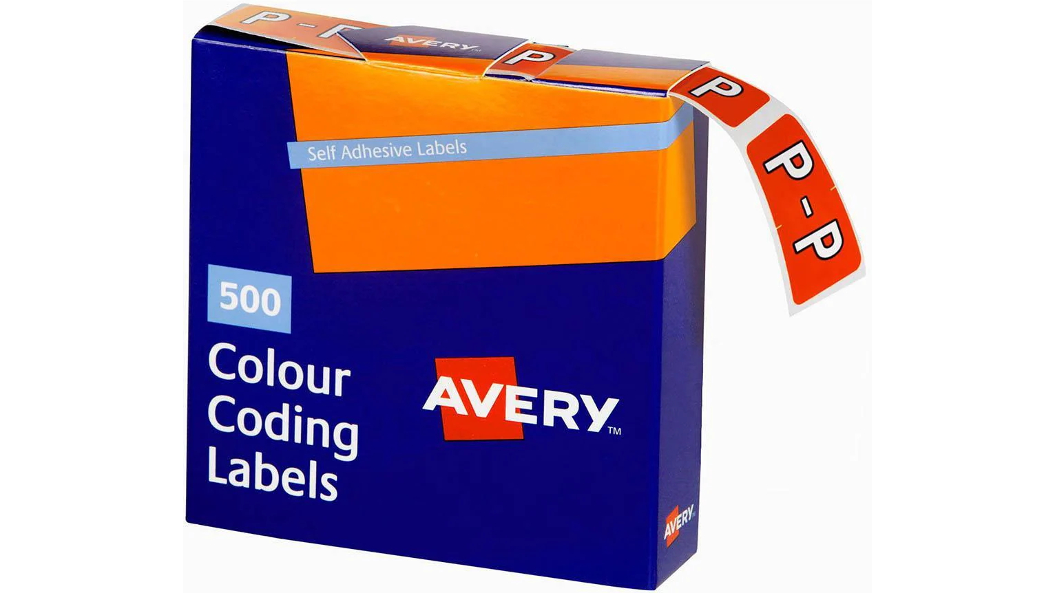 Avery 43216 Pack of 500 2.5 x 3.8cm P Side Tab Colour Coding Label ...