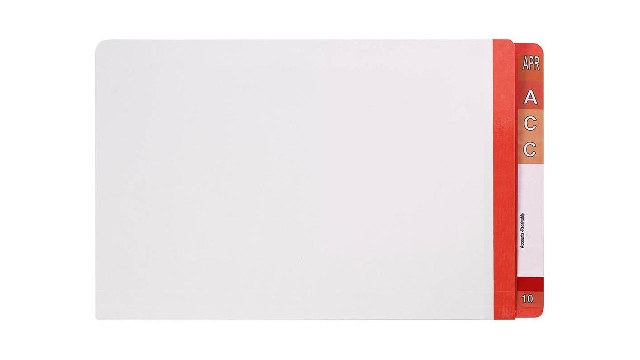 Avery 42533 Box of 100 White/Dark Orange Lateral File Mylar Tab ...