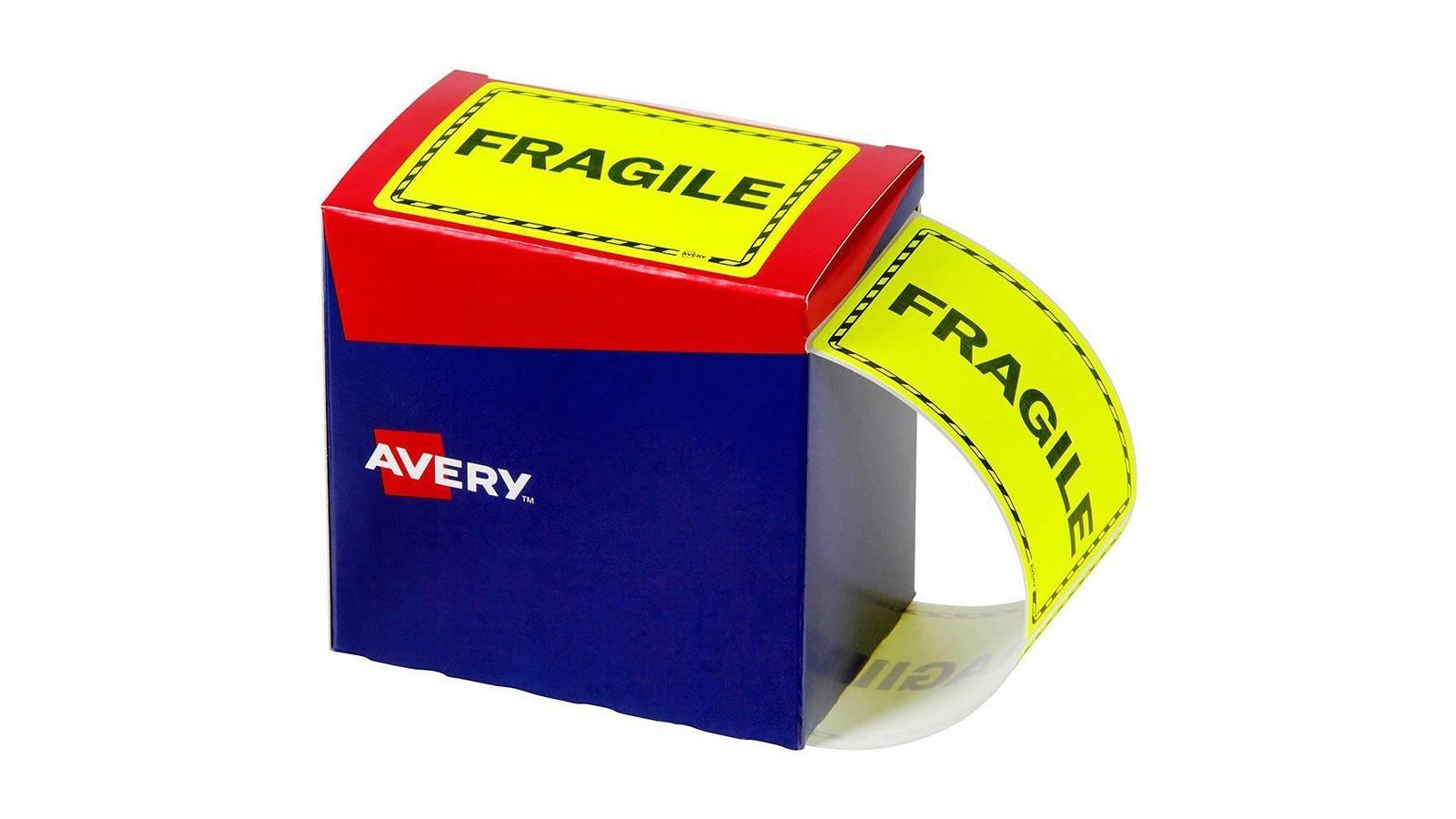 Avery 932602 Pack of 750 Fragile Message Label - Fluoro Yellow | Harvey ...