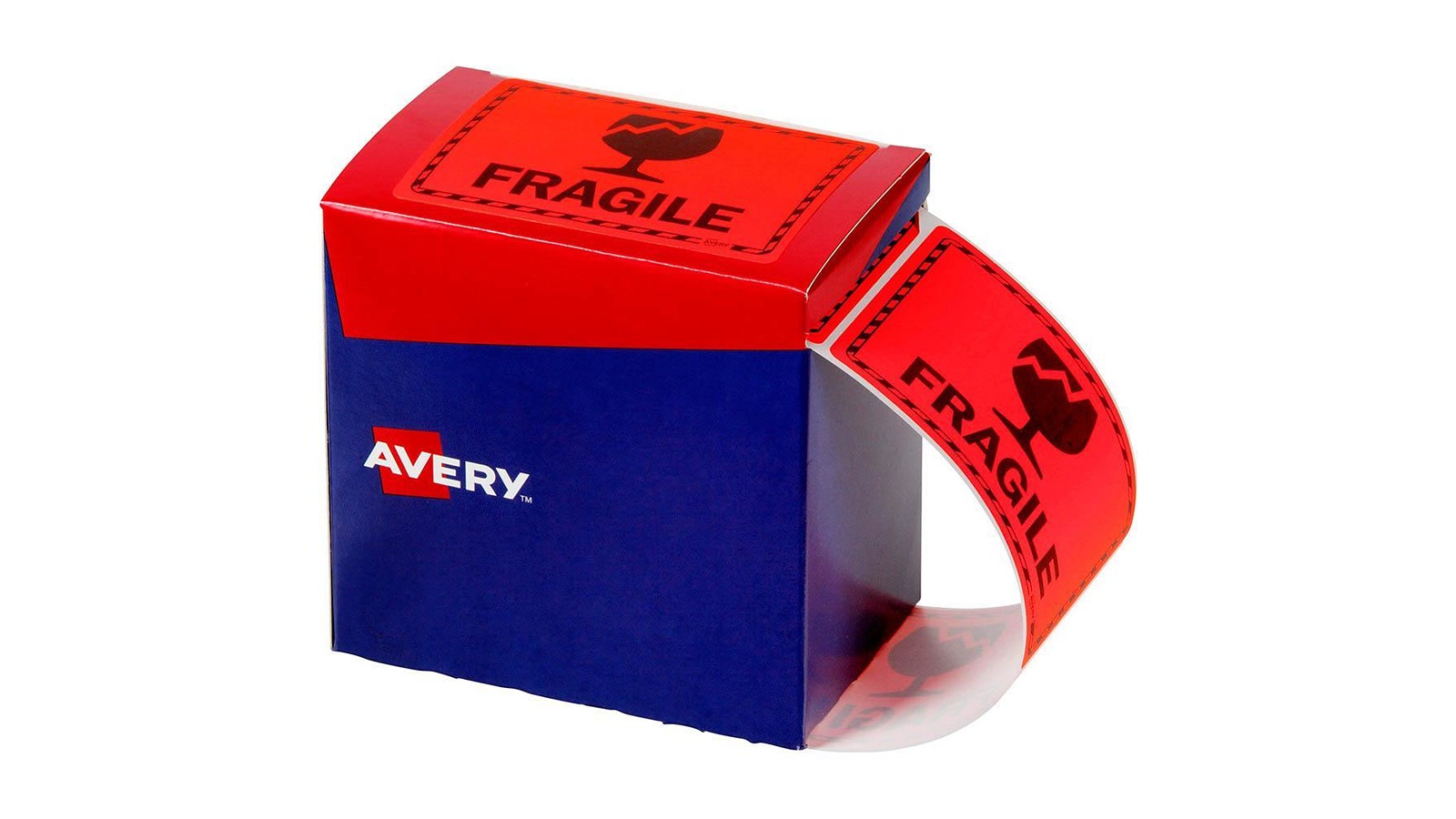 Avery 932603 Pack of 750 Fragile Message Label - Fluoro Orange | Harvey ...