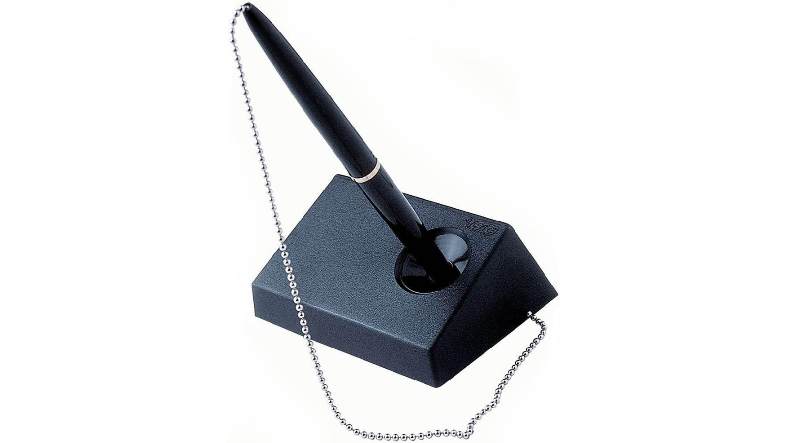 Bic Solo Deluxe Captive Corded Ballpoint Pen and Stand Set - Black ...