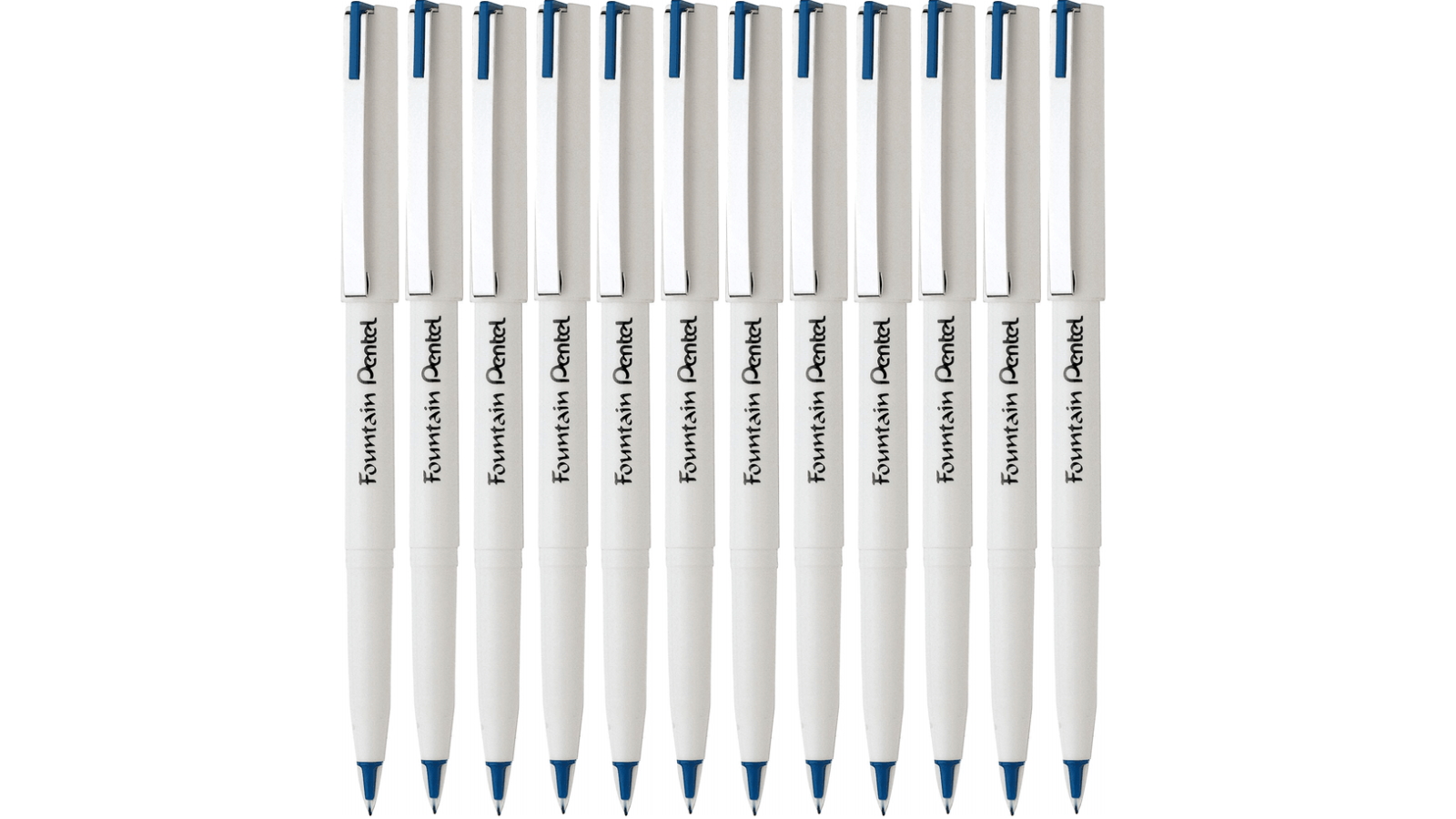 Pentel Box of 12 Stylo Plastic Tip Disposable Fountain Pen - Blue ...