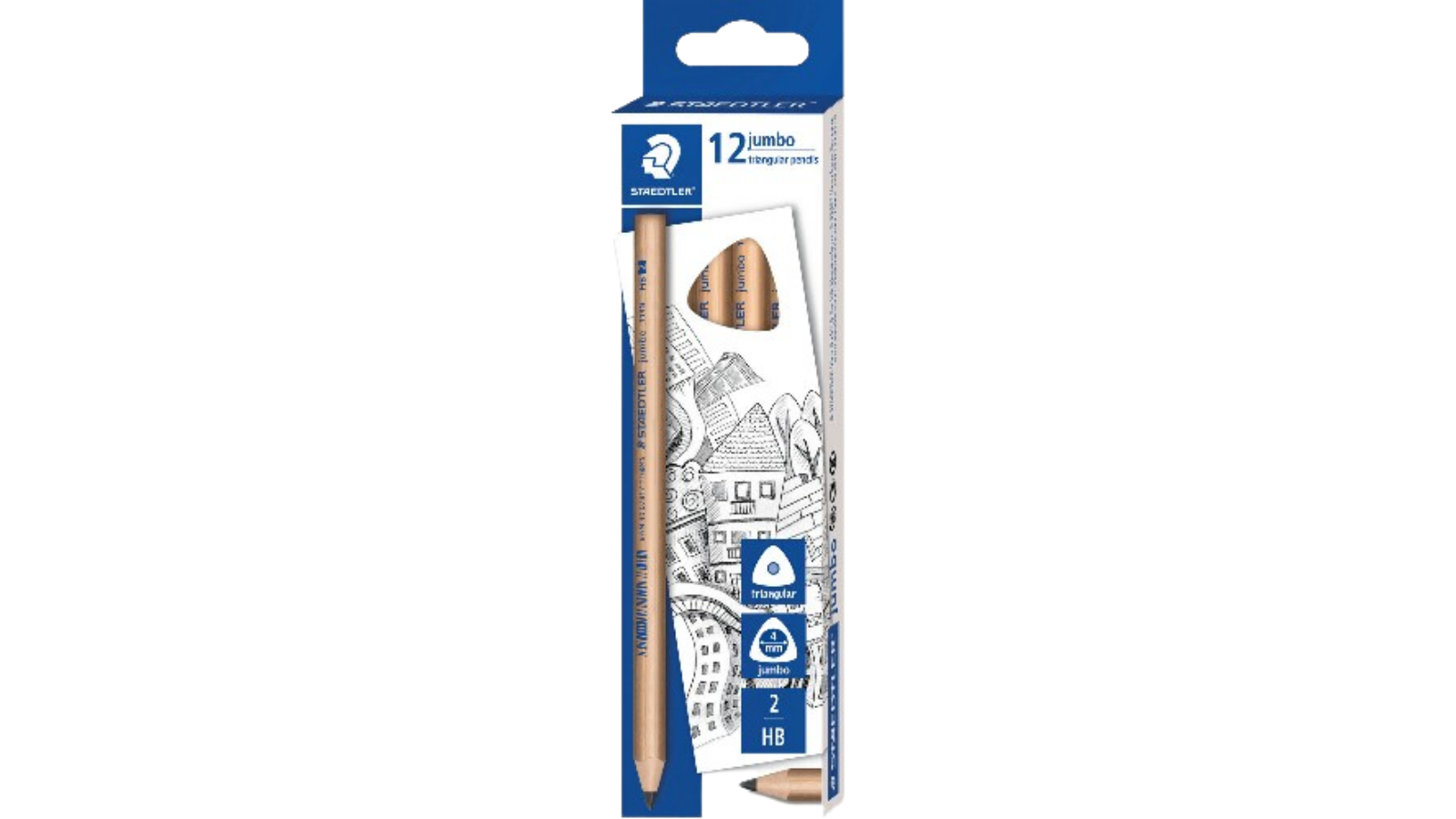 Staedtler Natural HB Jumbo Triangular Pencil - Pack of 12 | Harvey Norman
