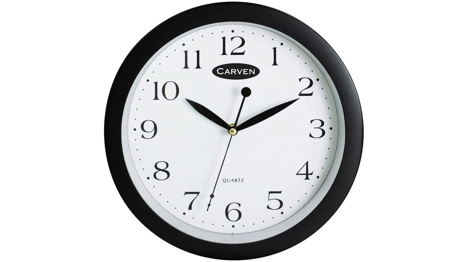 Carven 300mm Wall Clock - Black Frame | Harvey Norman