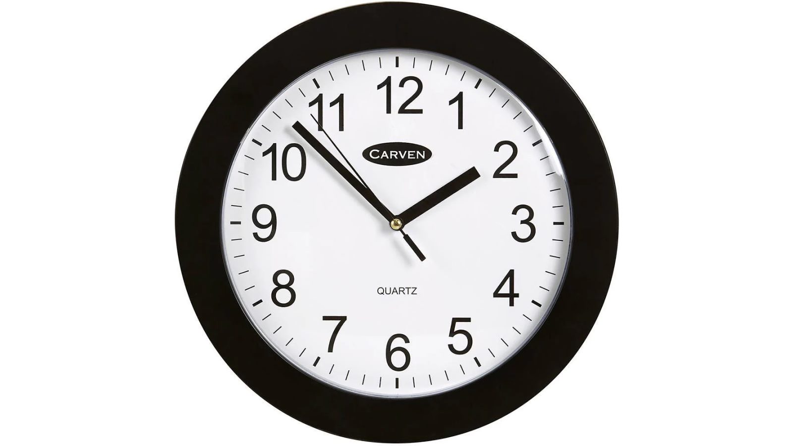 Carven 250mm Wall Clock - Black Frame | Harvey Norman