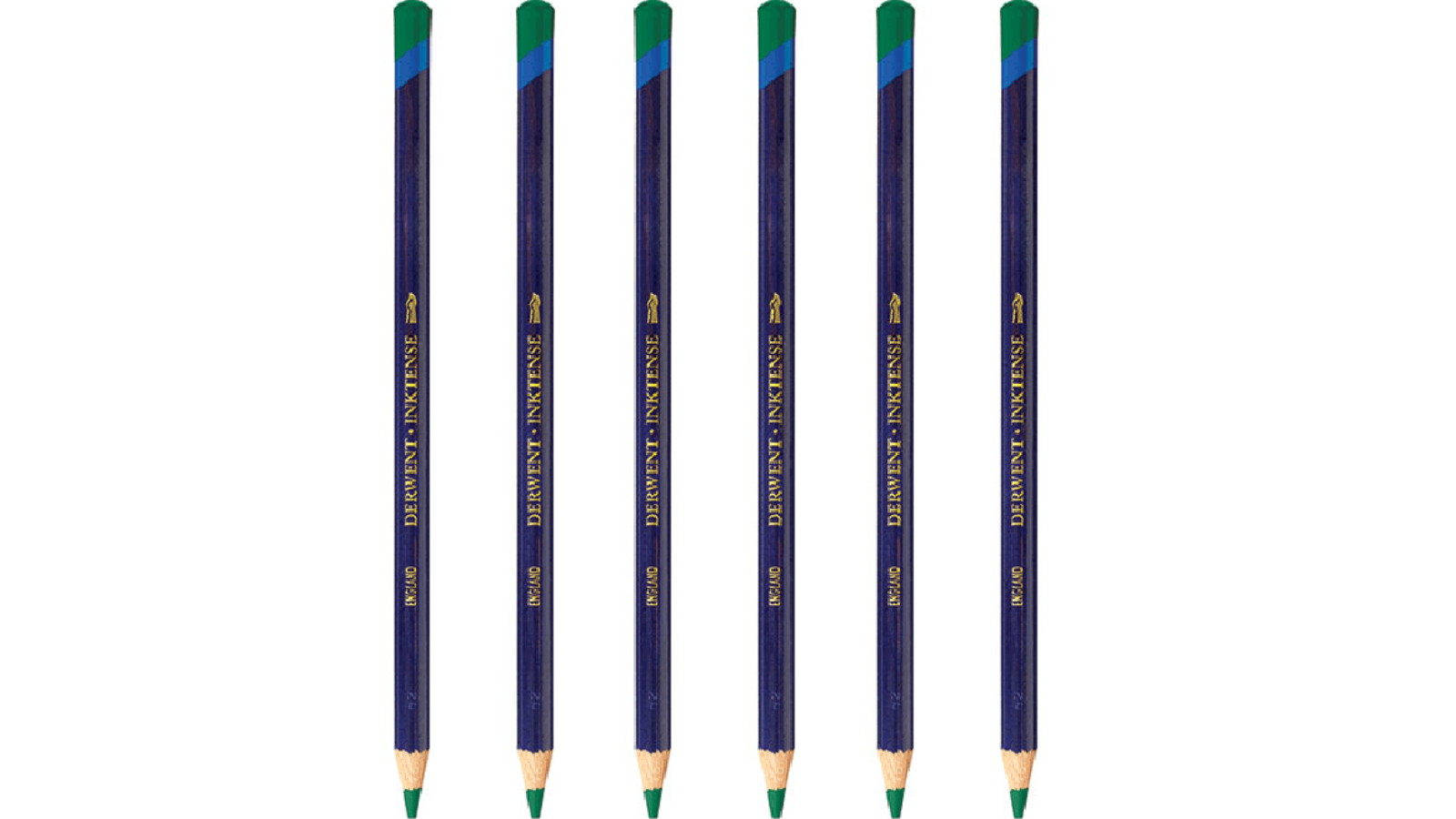 Derwent 1500 Pack of 6 Inktense Pencil - Field Green | Harvey Norman