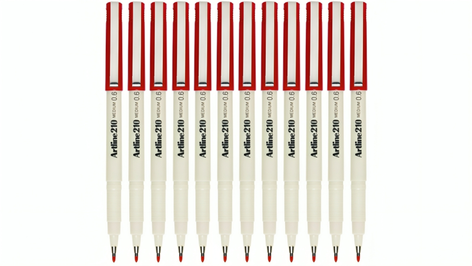 Artline 210 Box of 12 Fiber Tip 0.1cm Fineliner Pen - Red | Harvey Norman