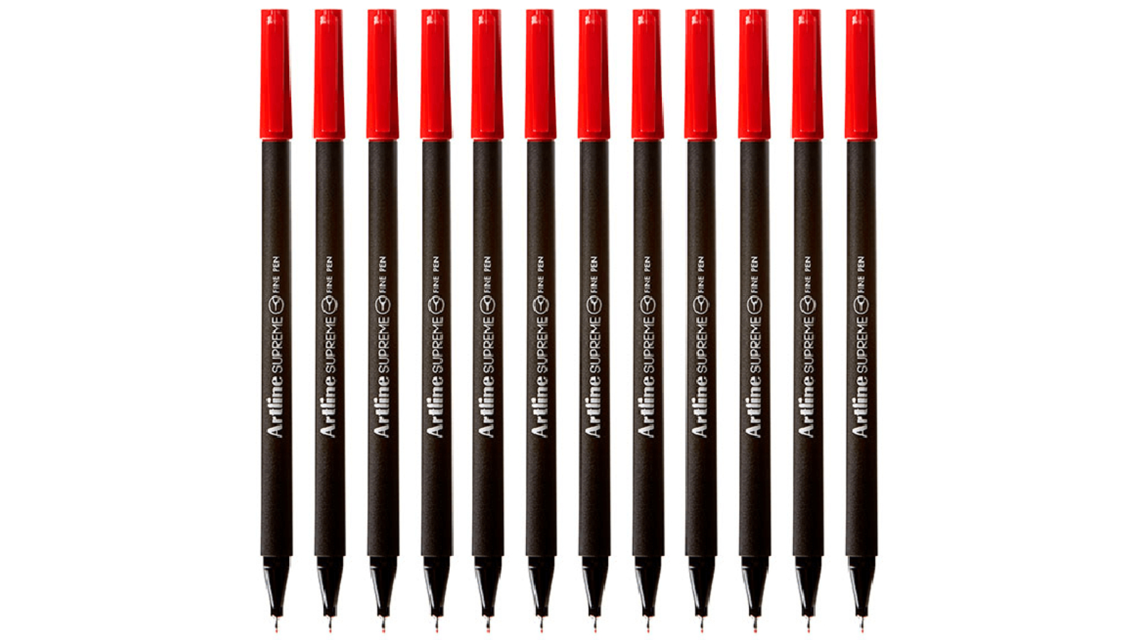 Artline Box of 12 Supreme 0.04cm Fineliner Pen - Red | Harvey Norman