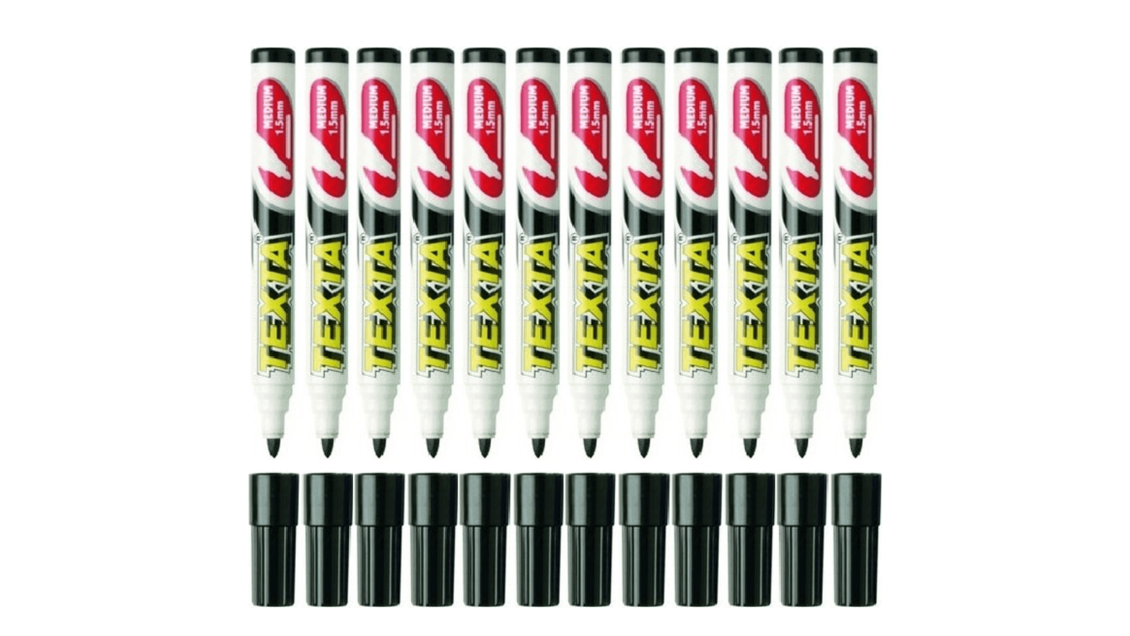 Texta Box of 12 Whiteboard Marker Bullet Tip - Black | Harvey Norman