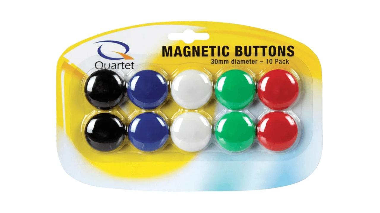 Quartet Pack of 10 Assorted Magnetic Button - 3cm | Harvey Norman