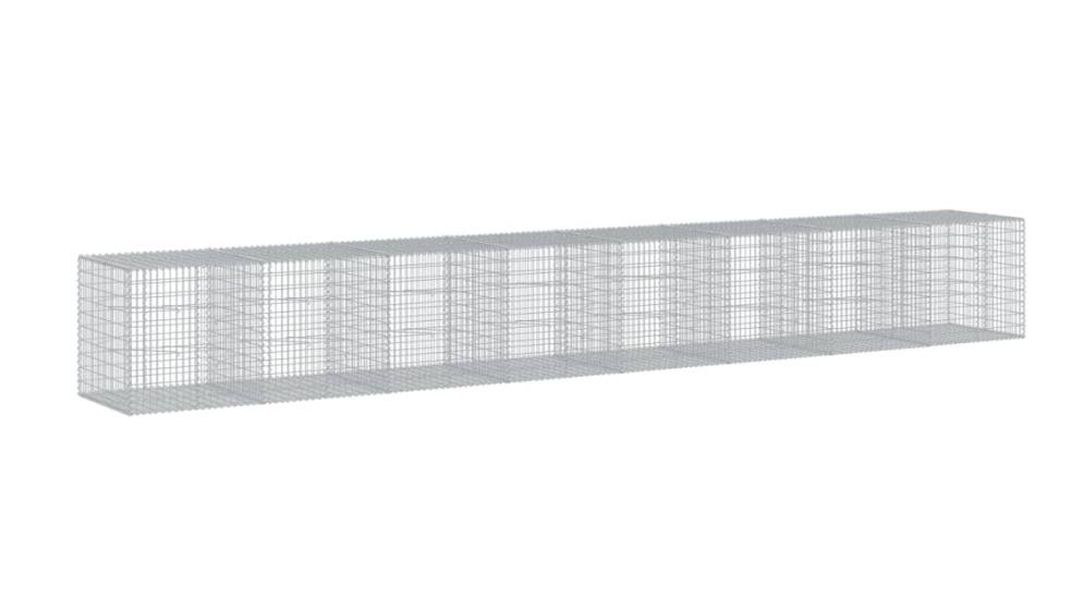 vidaXL Galvanised Iron Gabion Basket with Cover - 800 x 100 x 100cm ...