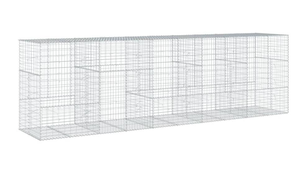 vidaXL Galvanised Iron Gabion Basket with Cover - 500 x 100 x 150cm ...