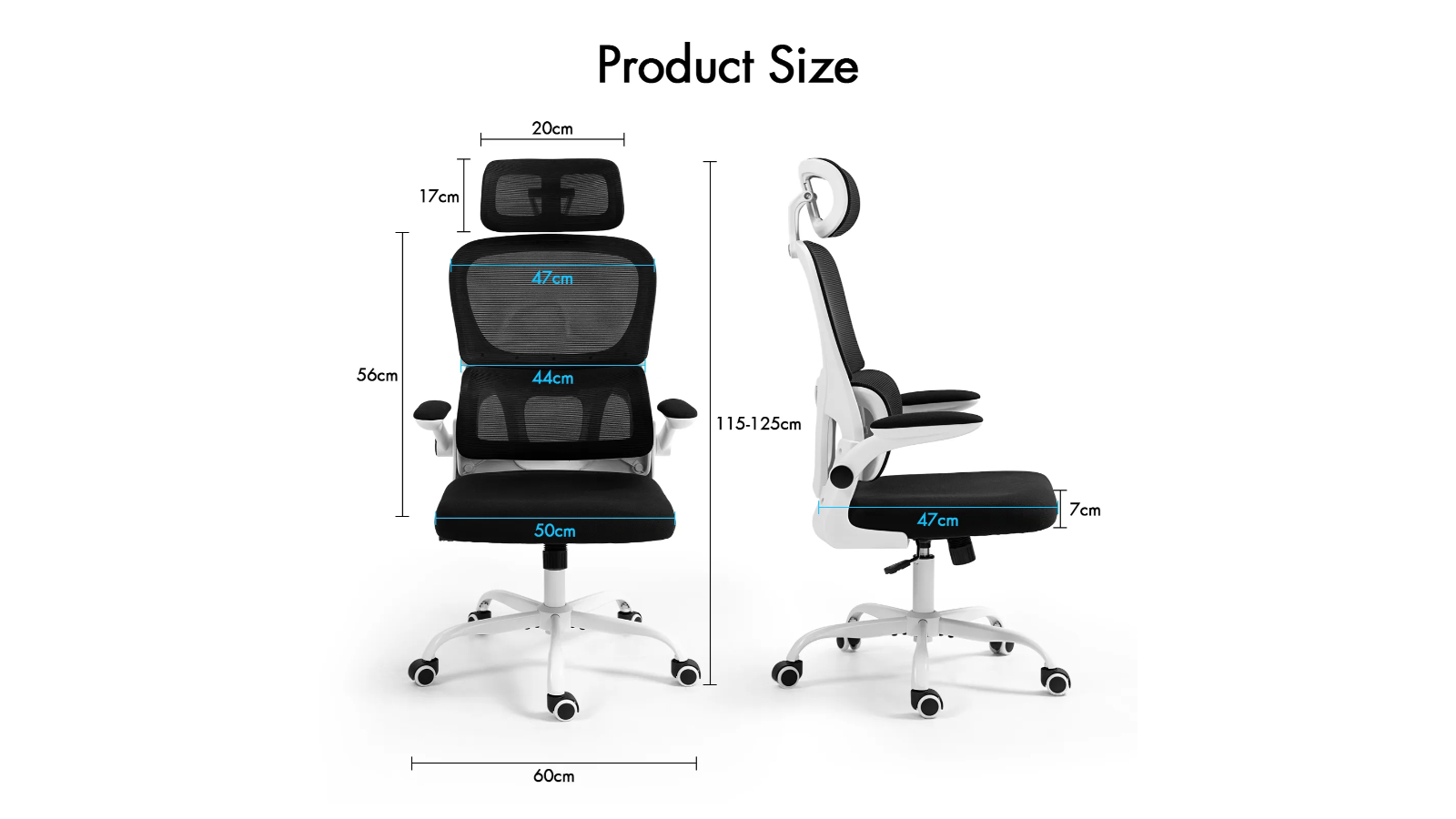 Neader Adjustable Ergonomic Mesh Office Chair - Black/White | Harvey Norman