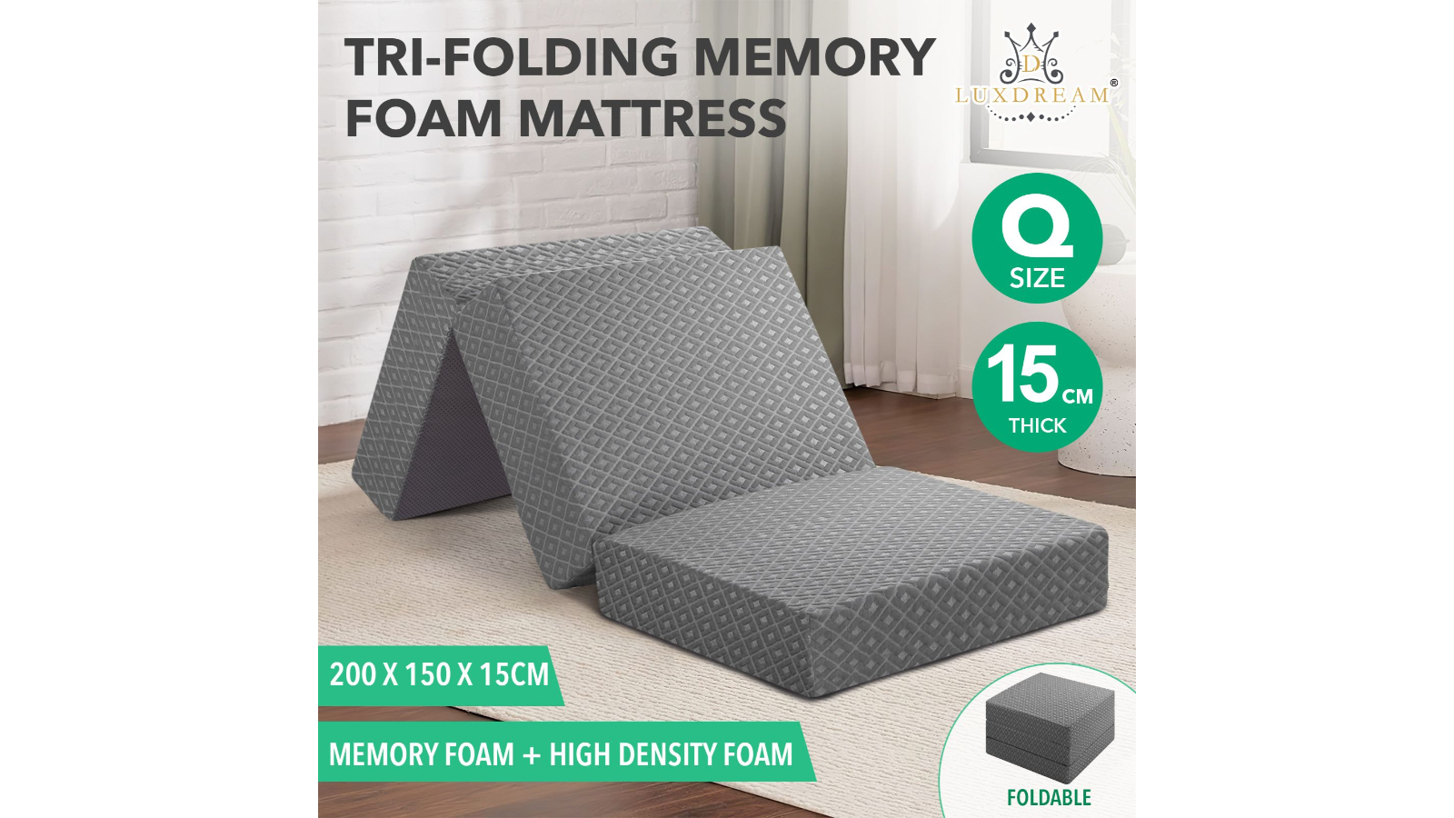 Luxdream Queen Size Folding Mattress | Harvey Norman
