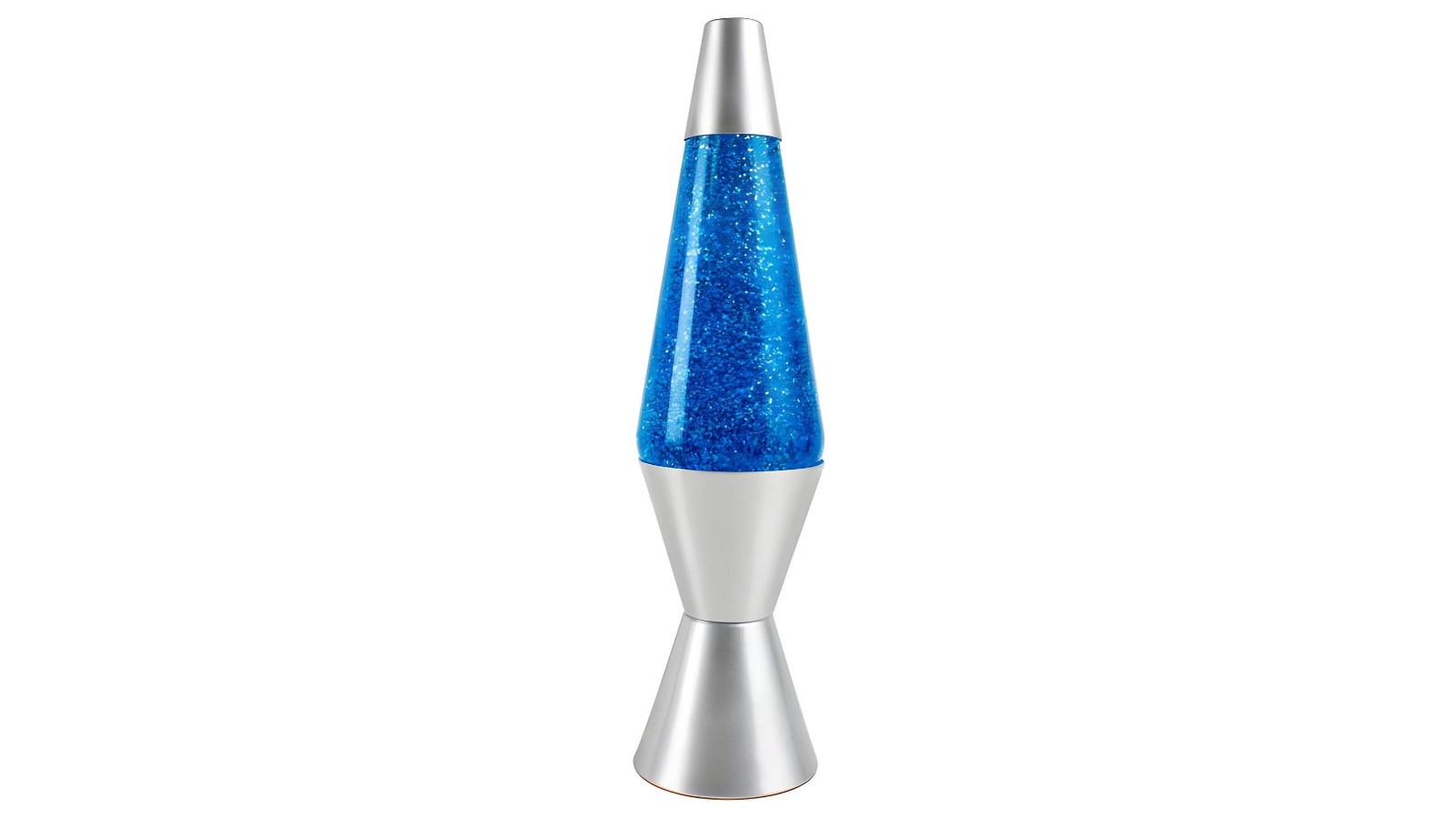 Landmark Blue Glitter Liquid Retro Silver Base Liquid Lava Lamp - 37cm ...