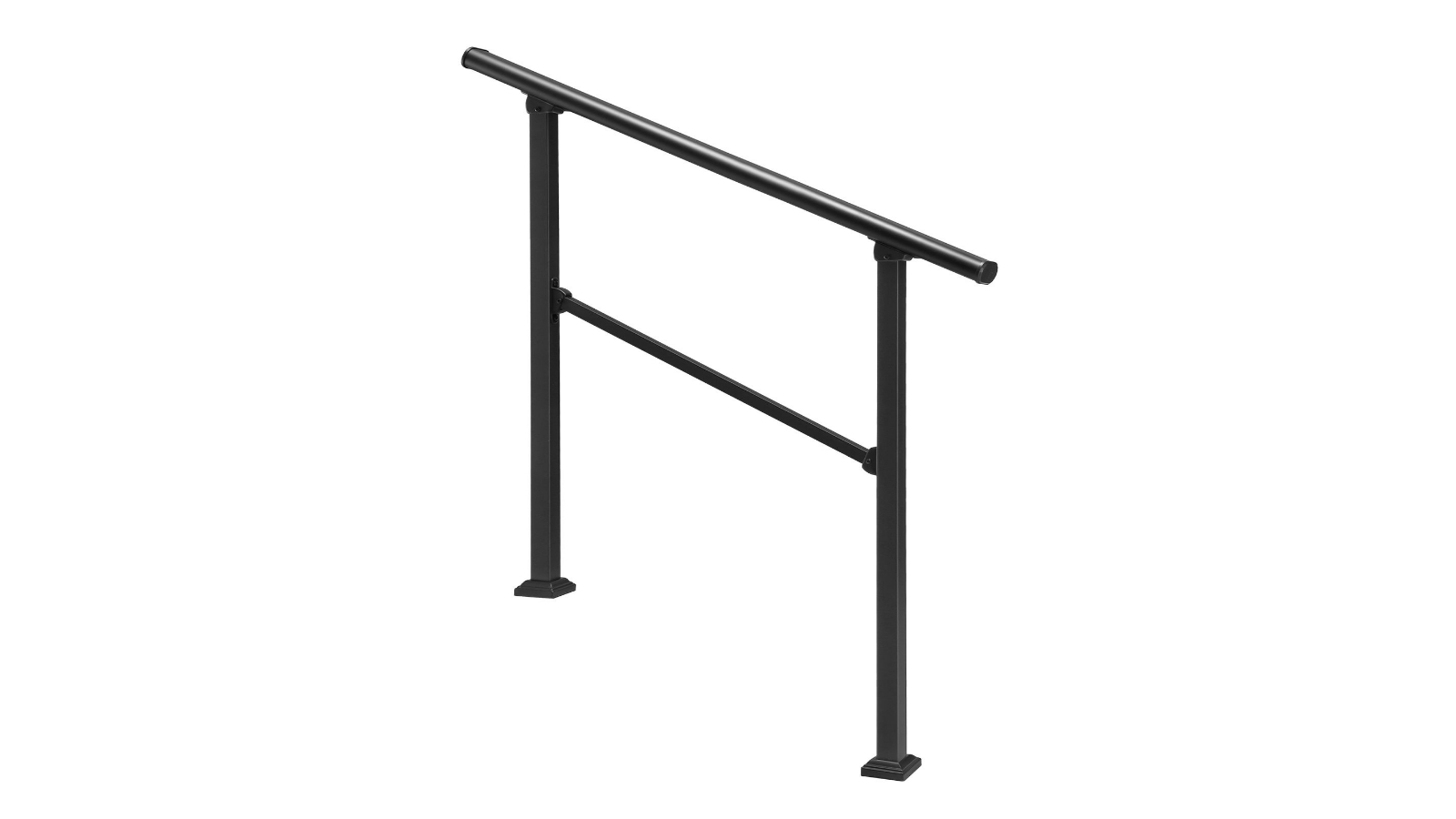 Stair Handrail 4-5 Steps Black Metal Adjustable Safety Guard Kit for ...