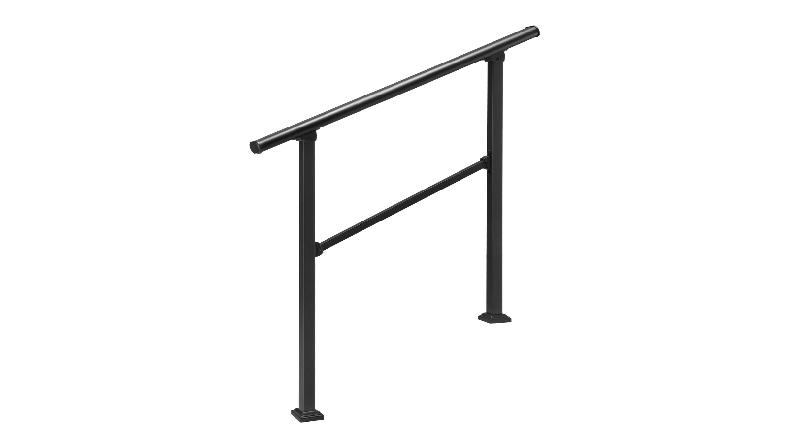 Stair Handrail 4-5 Steps Black Metal Adjustable Safety Guard Kit for ...