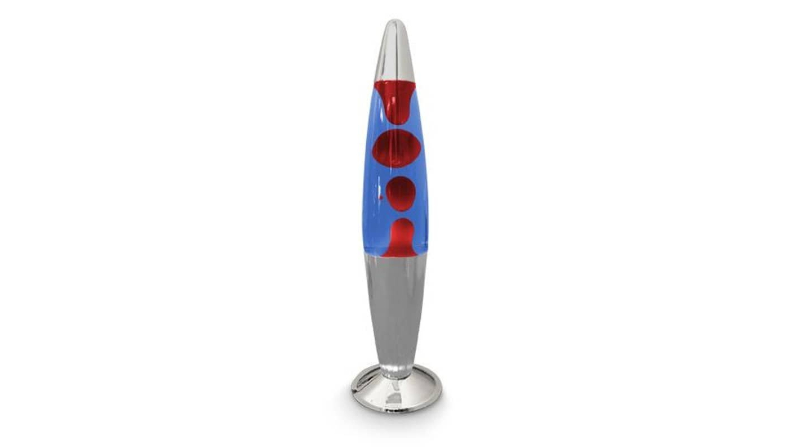 Landmark Blue Water Red Wax Chrome Base Liquid Lava Lamp - 42cm ...