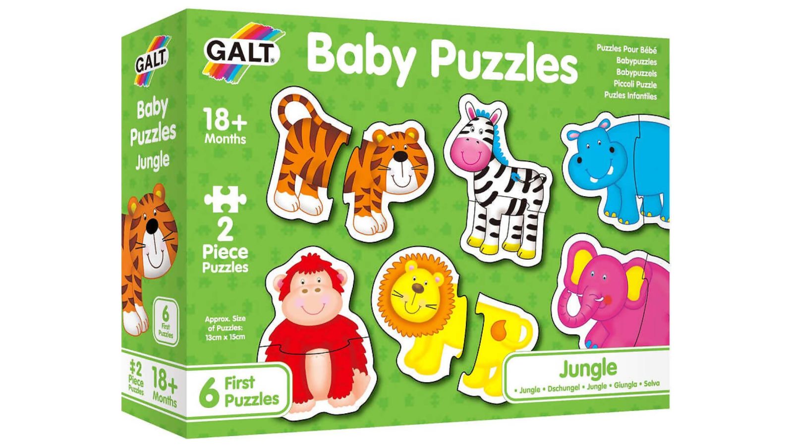 Galt Jungle Baby Jigsaw Puzzle - 6 Different Puzzles x 2 Pieces Each ...