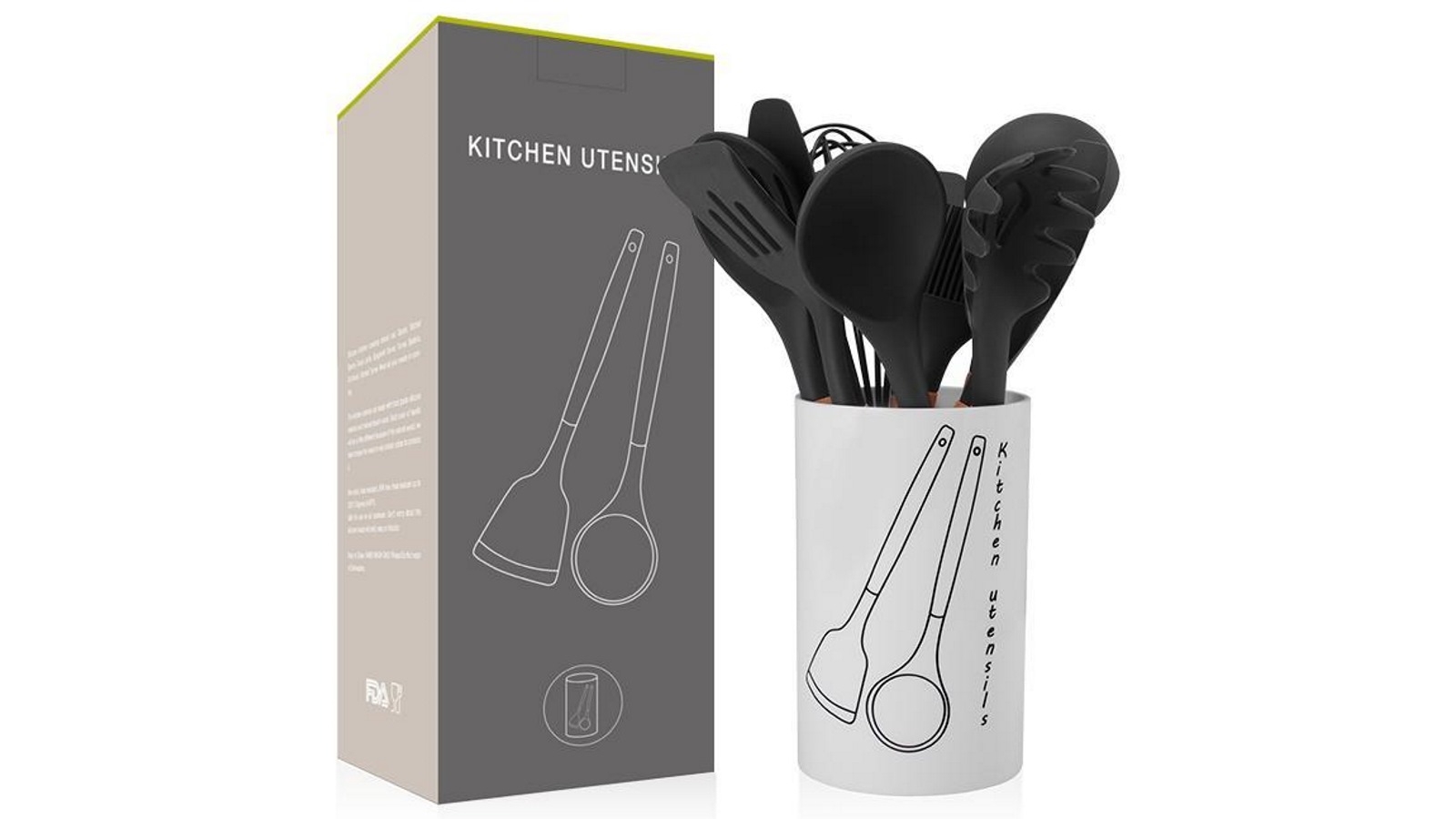 HOD Premium Silicone 10-Piece Cooking Utensils Set With Bamboo Wood ...