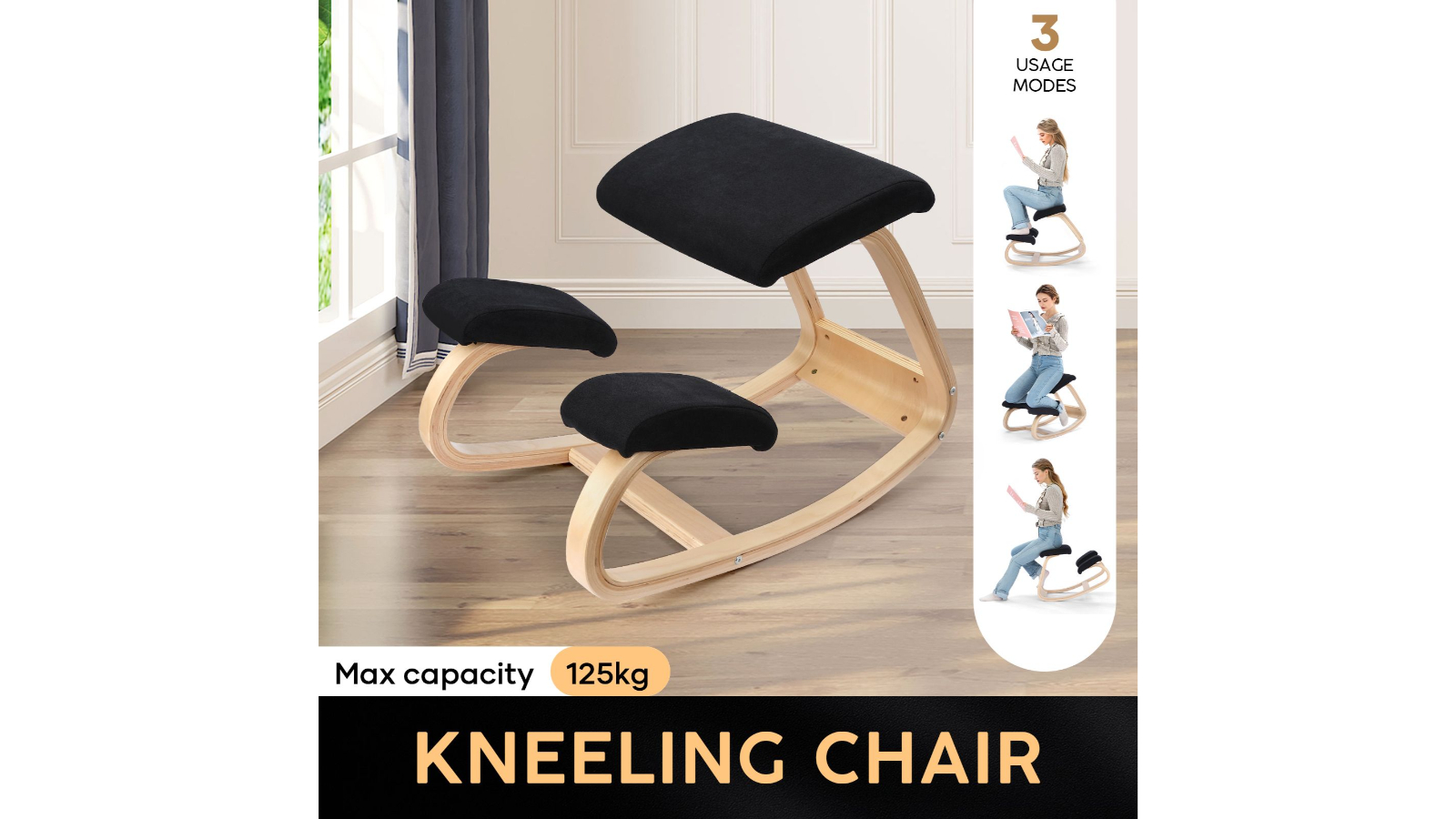 Neader Desk Rocking Home Office Computer Knee Support Angled Black ...