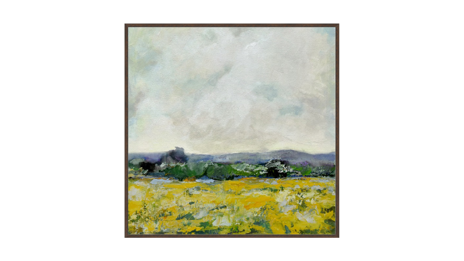 La Grolla Marigold Field Walnut Gallery Wall Art - 67 x 67cm | Harvey ...