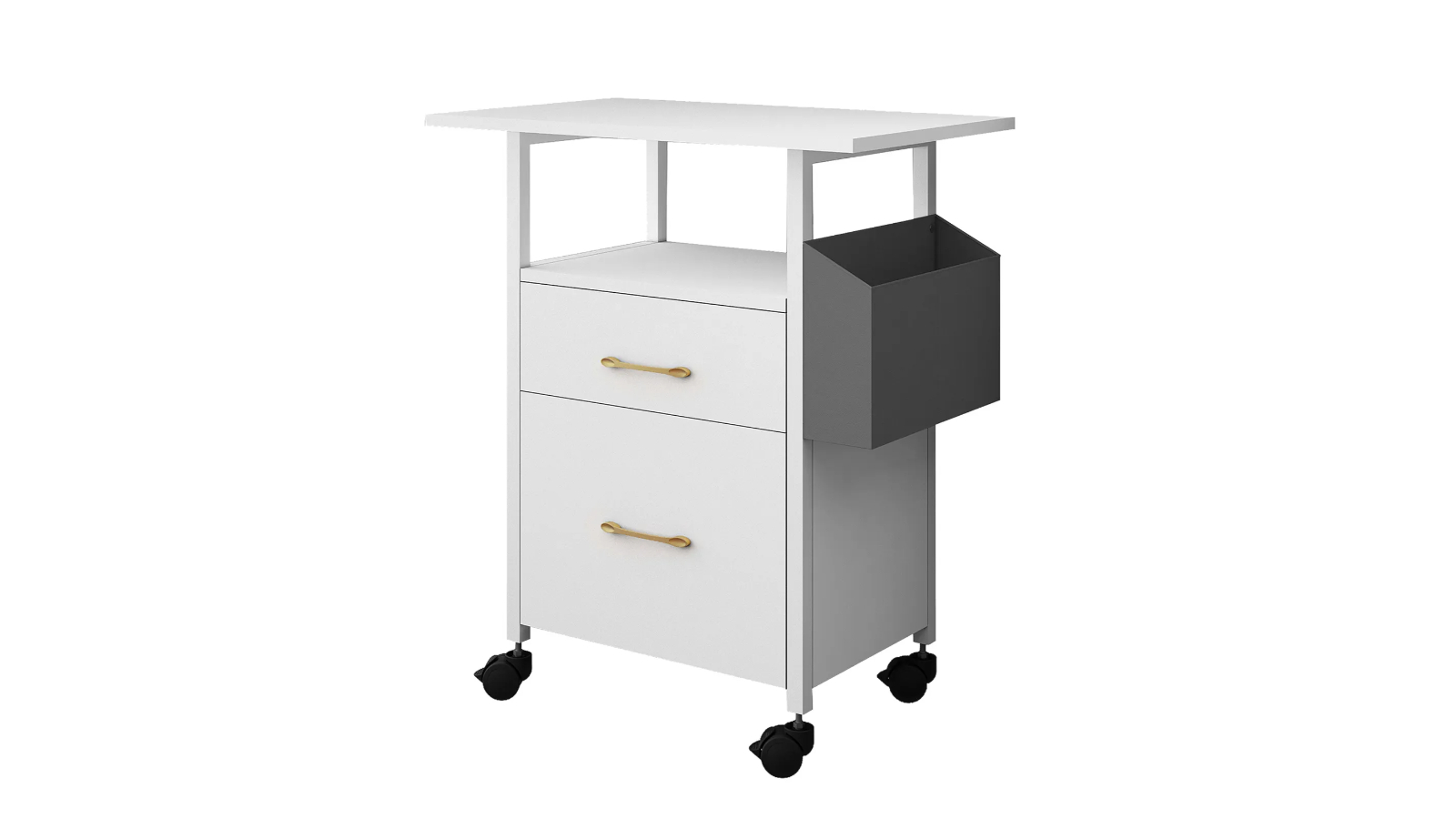 2-Drawer Wood File Cabinet with Open Shelf Vertical Office Storage ...