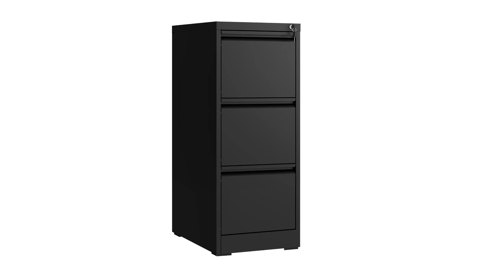 3-Drawer Steel Filing Cabinet Office Document Storage Unit - Black ...