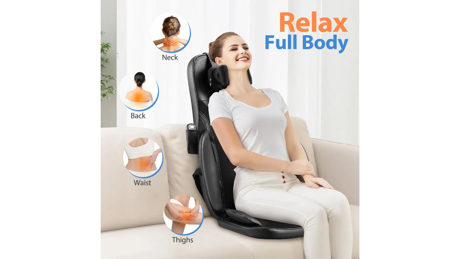Homasa Full Body Shiatsu Massage Cushion with Heat and Remote | Harvey ...
