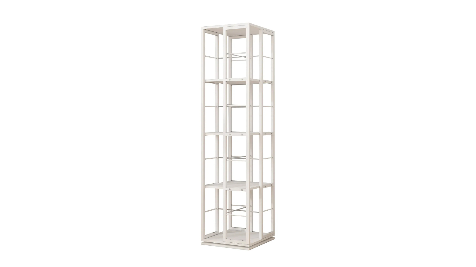 LUXSUITE 4-Tier Rotating Bookshelf Swivel Corner Storage and Display ...