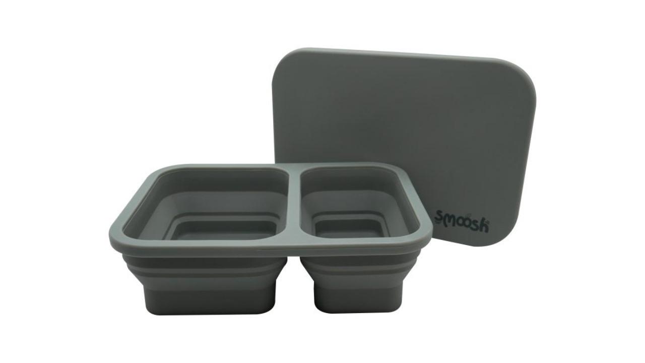 Smoosh Silicone Collapsible Lunch Box - Grey | Harvey Norman