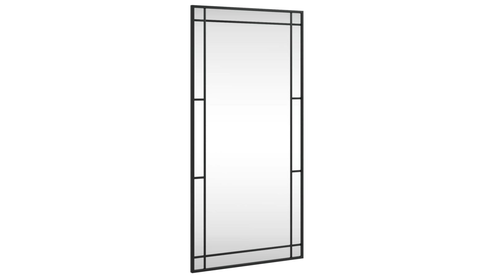 vidaXL 50 x 100cm Rectangle Iron Wall Mirror - Black | Harvey Norman