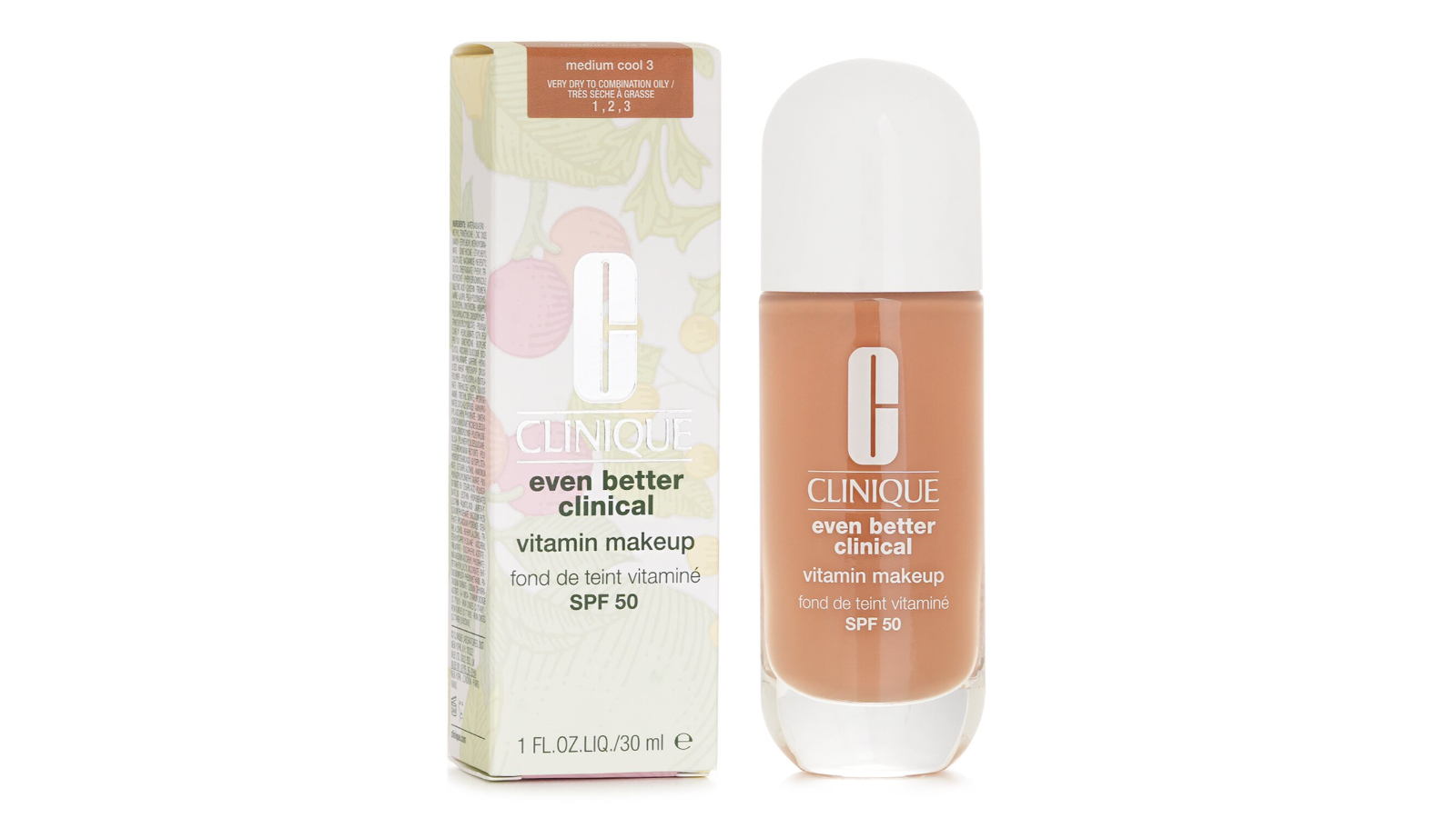 Clinique No. 3 Medium Cool SPF50 Even Better Clinical Vitamin Makeup ...