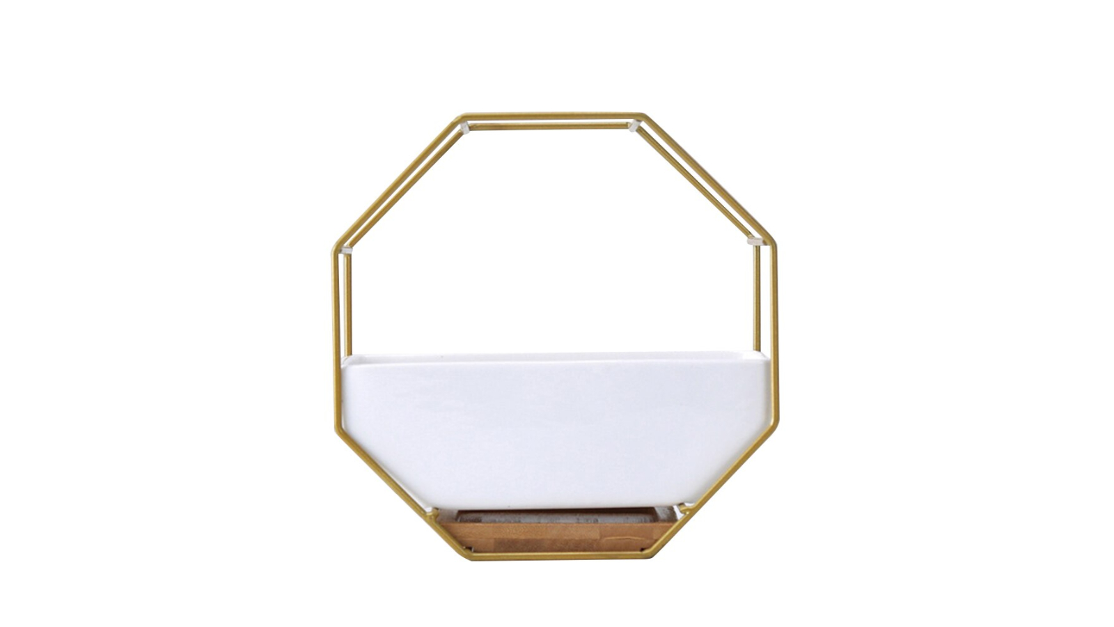 HOD Set of 4 Octagonal Nordic Modern Plant Pot - Gold | Harvey Norman