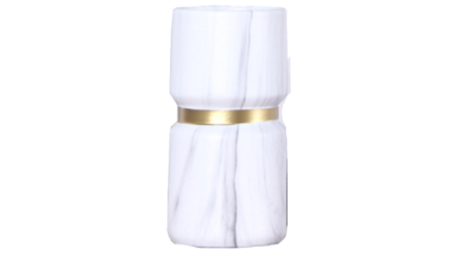 HOD Small Opulent Vase White/Gold Marble Design Elegant Home Decor ...