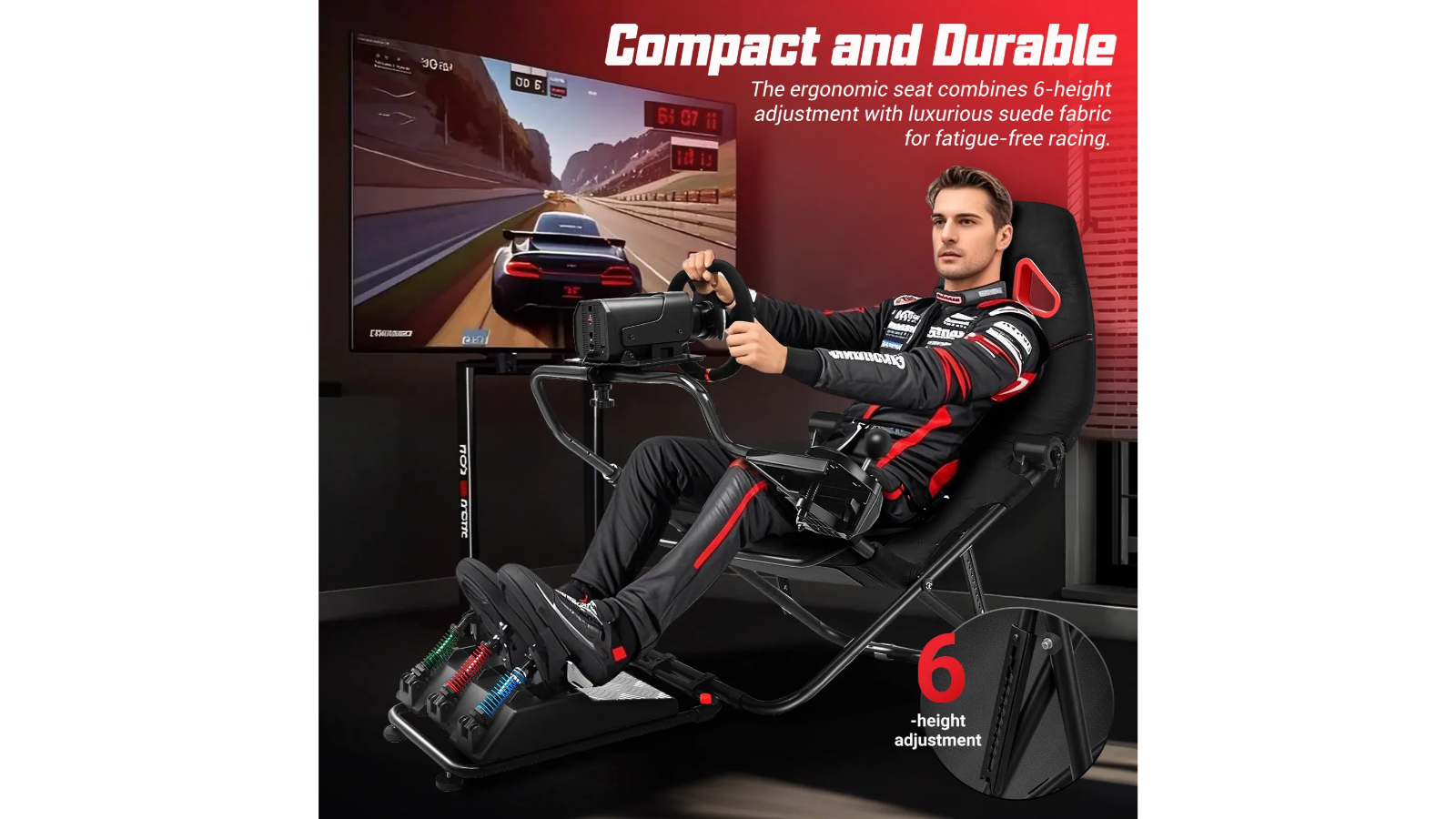 Crazy Sales Racing Simulator Wheel Stand with Seat Foldable Cockpit for ...