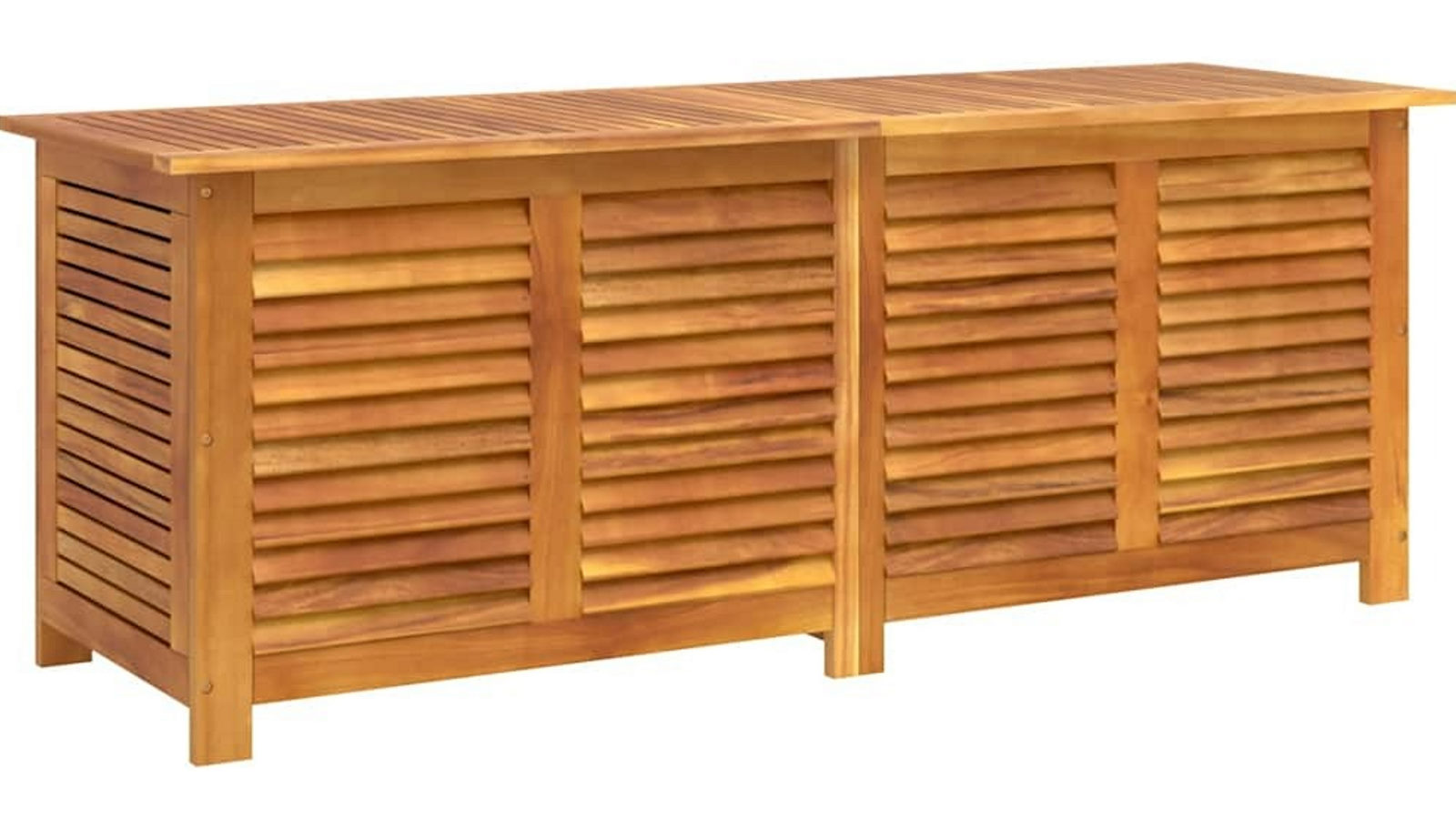 vidaXL 150 x 50 x 56cm Solid Wood Acacia Garden Storage Box with Louver ...