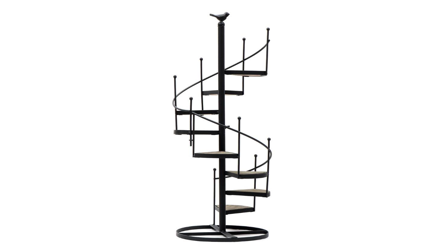 HOD Modern Decorative Spiral Stair Shape Iron Plant Rack Stand - Black ...