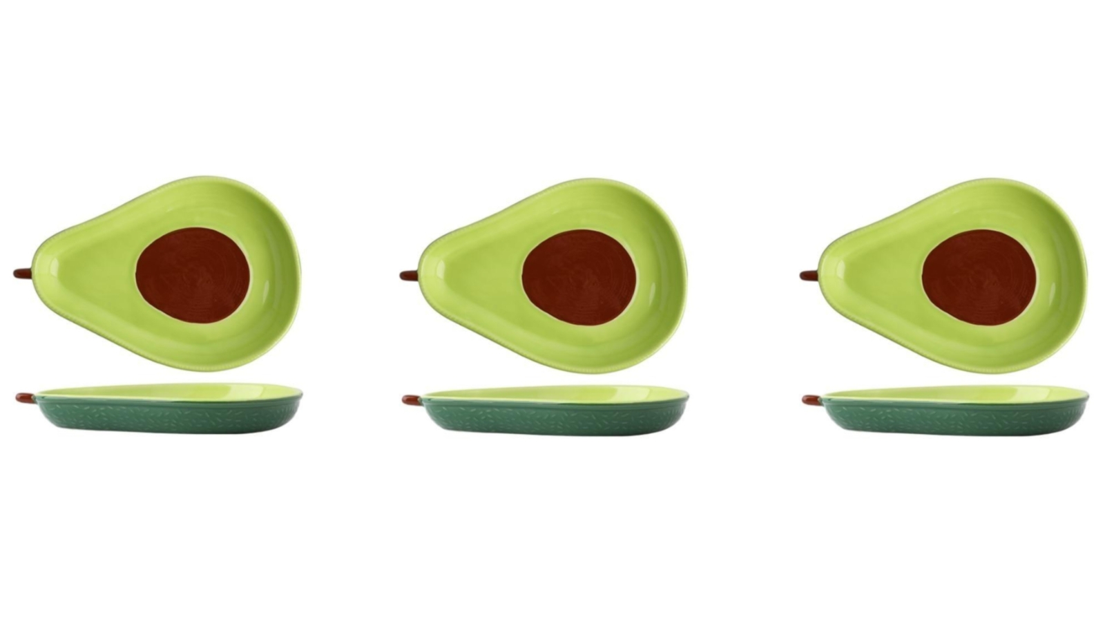 HOD Cute Ceramic Avocado Shape Dish Bowl - 3 Piece | Harvey Norman