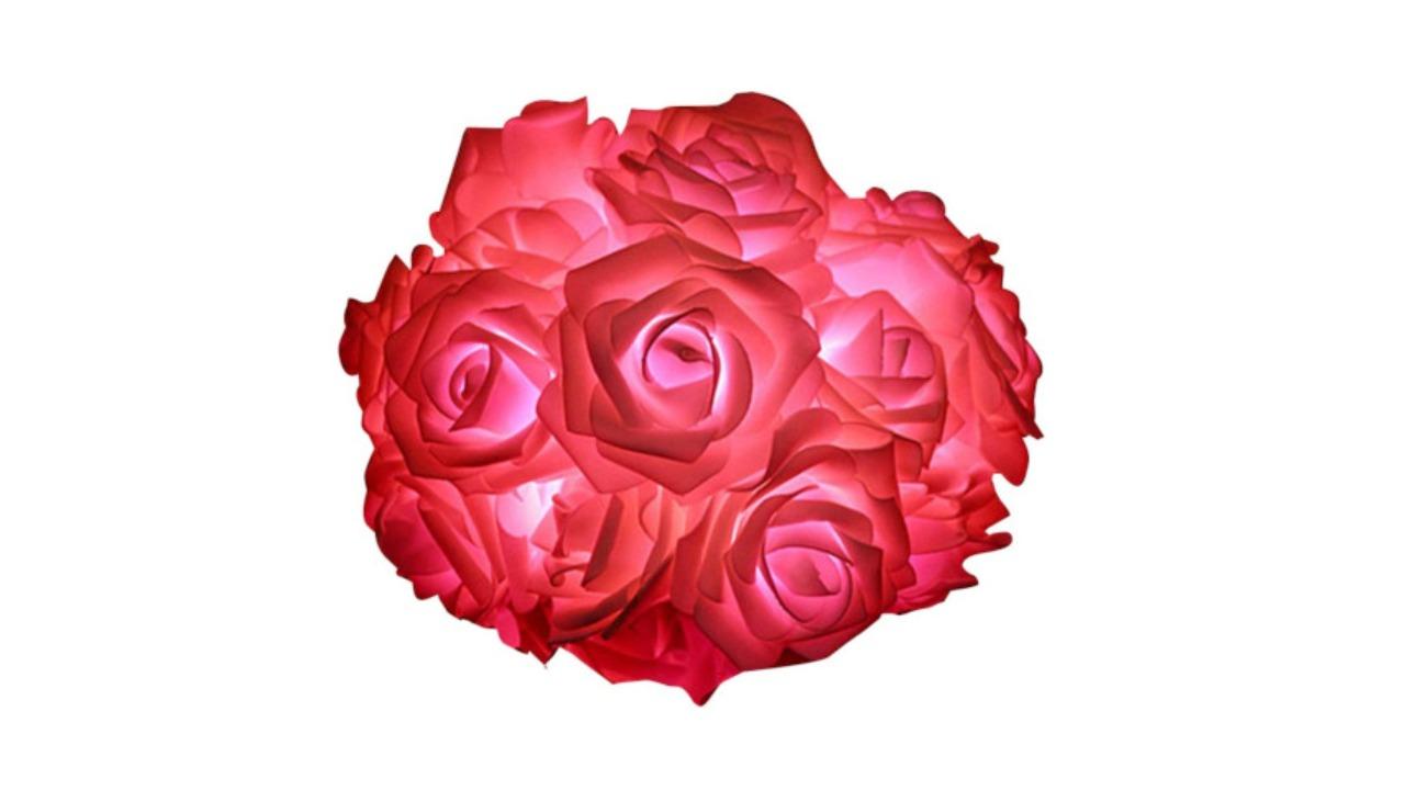 HOD Set of 3 2metre Rose Flower 20 LED Indoor Fairy String Light - Red ...