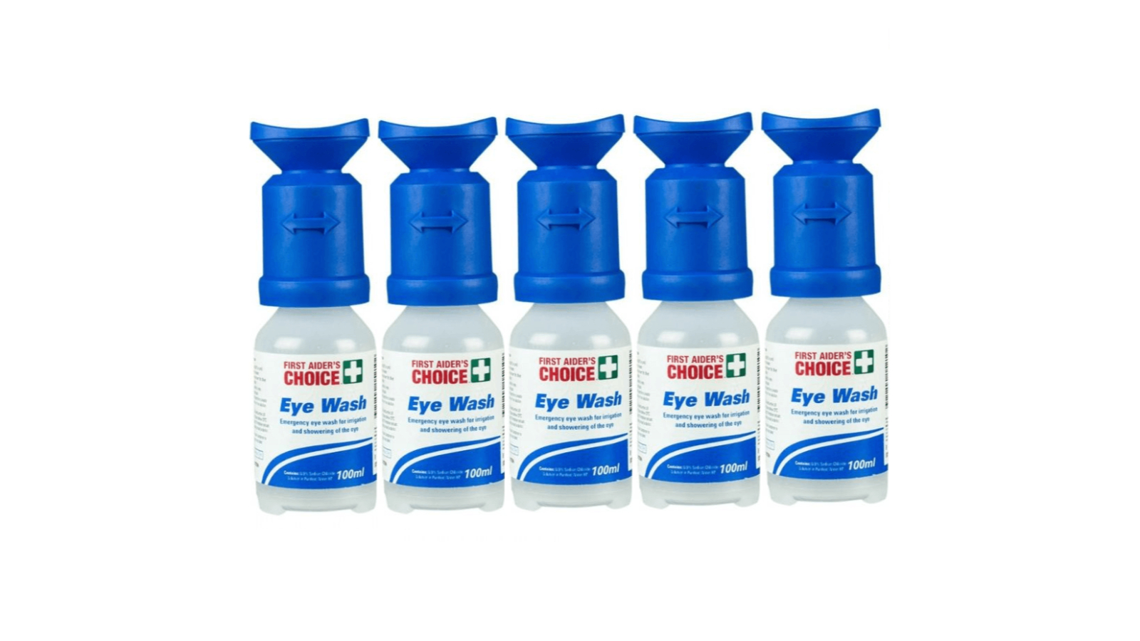 First Aiders Choice Pack of 5 Wash Saline with Eye Cap - 100ml | Harvey ...