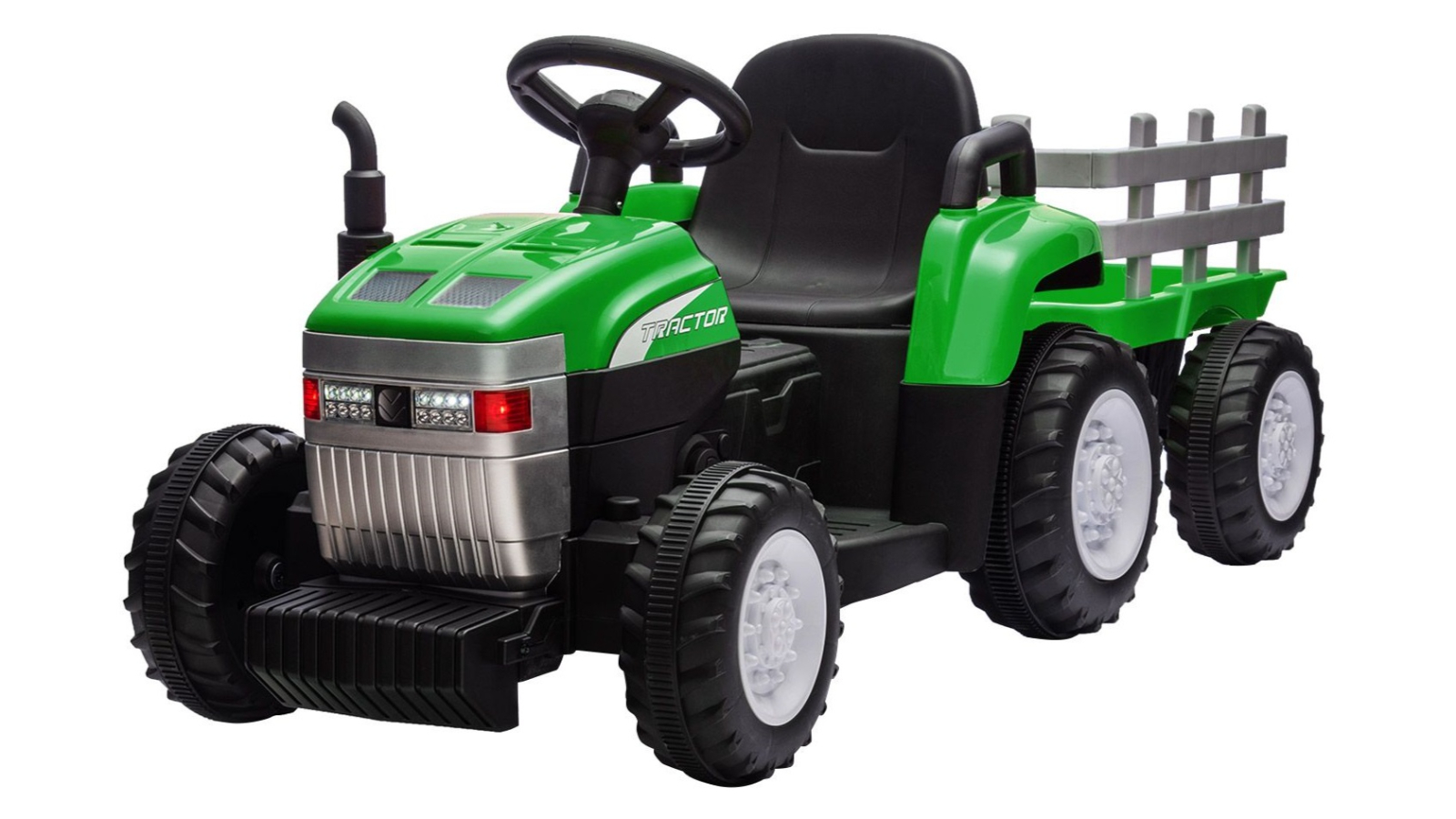 Fellow 12V Electric Off-Road Tractor with Trailer Ride-On Toy | Harvey ...