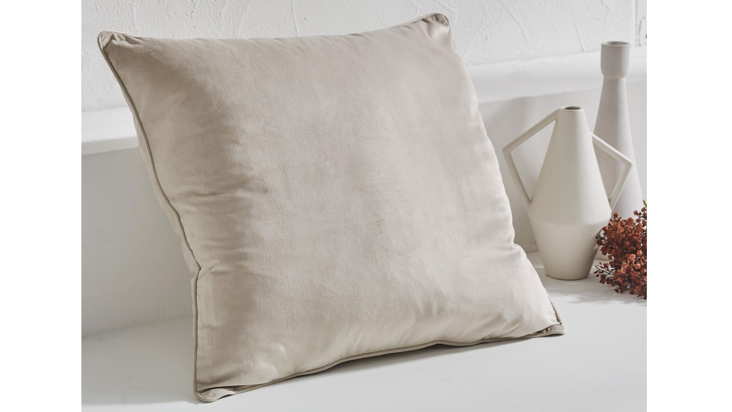 L'Avenue Velvet Champagne Cushion | Harvey Norman
