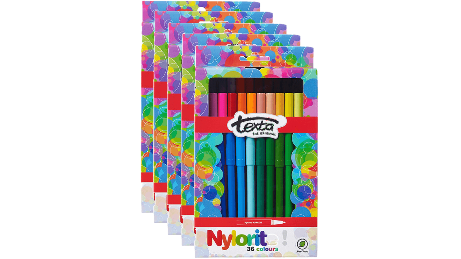 Texta 24 Piece Nylorite Colouring Markers Box - Pack of 5 | Harvey Norman