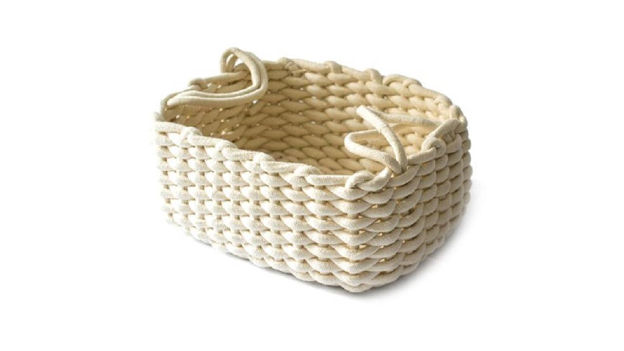 HOD White Nordic Thick Cotton Rope Storage Box - Large | Harvey Norman